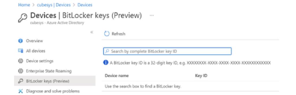 Access to BitLocker Recovery Key (Preview)