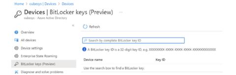 Access to BitLocker Recovery Key (Preview)